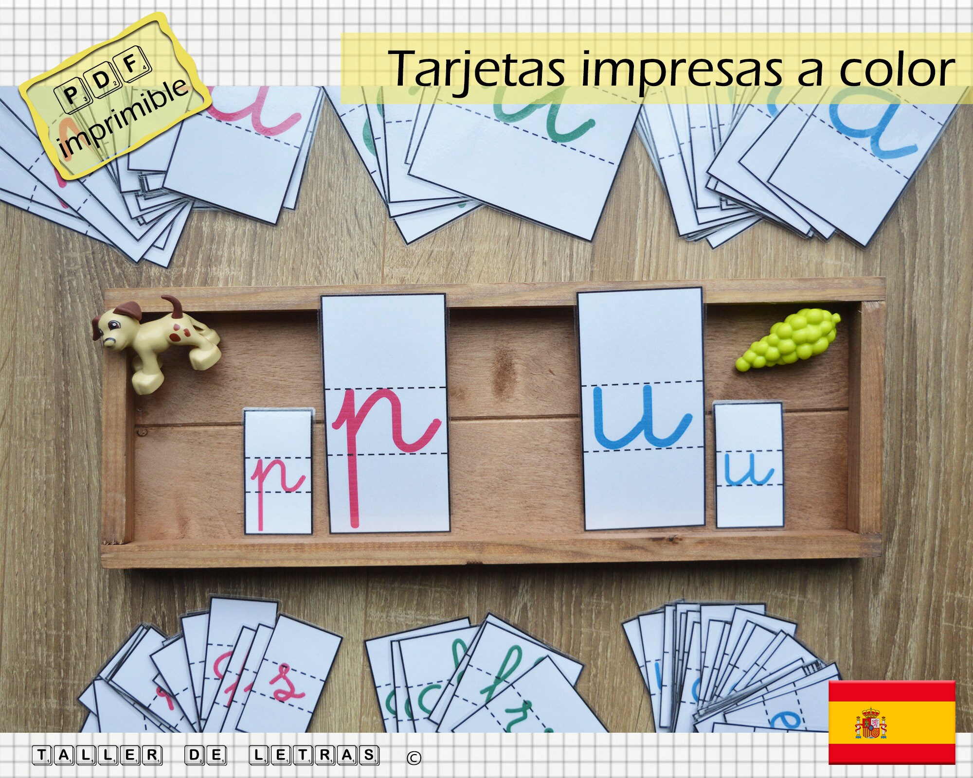 Tarjetas alfabeto movil Montessori español. Tarjetas abecedario movil ...