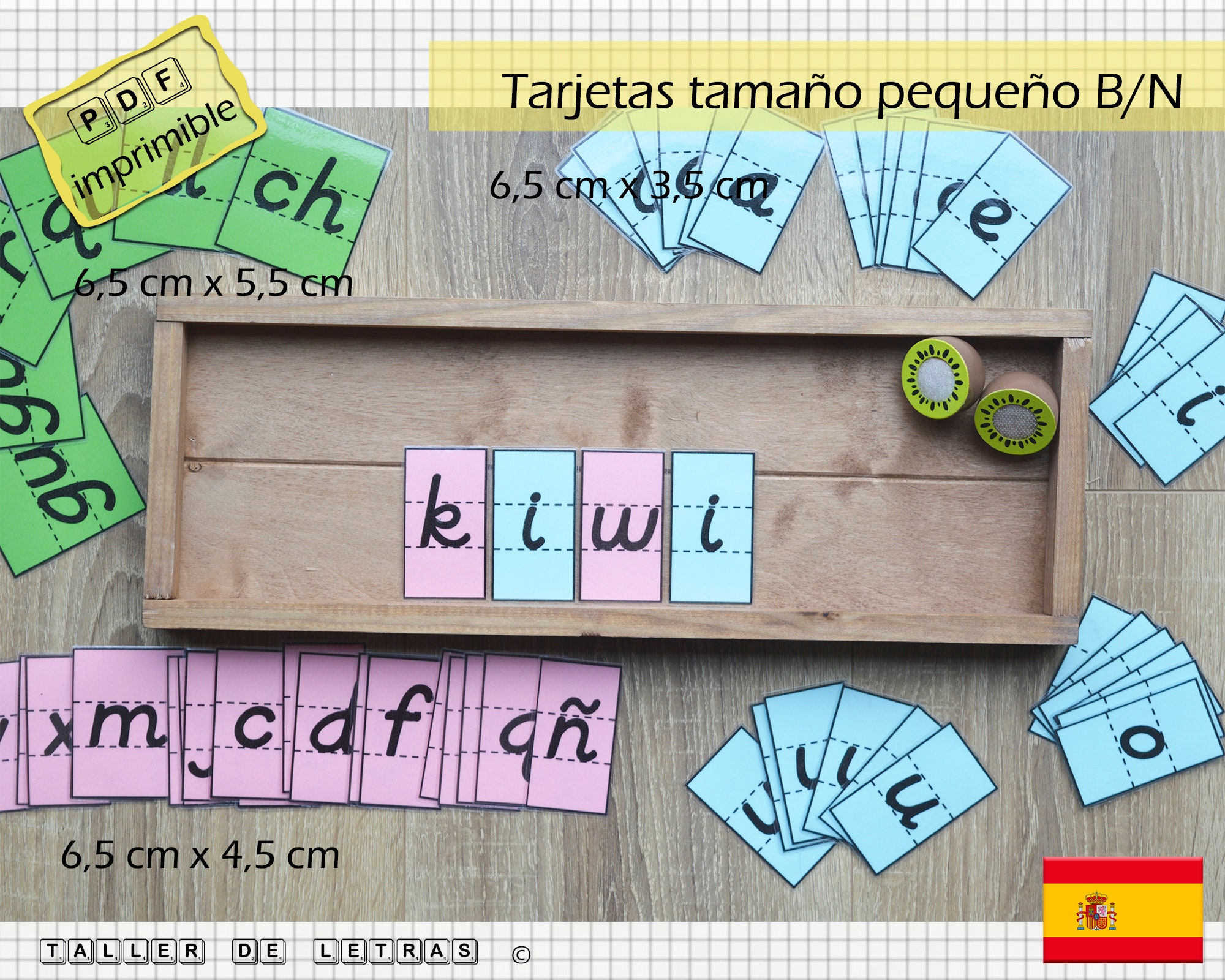 Print Spanish Montessori Movable Alphabet Cards, Printable Abecedario ...
