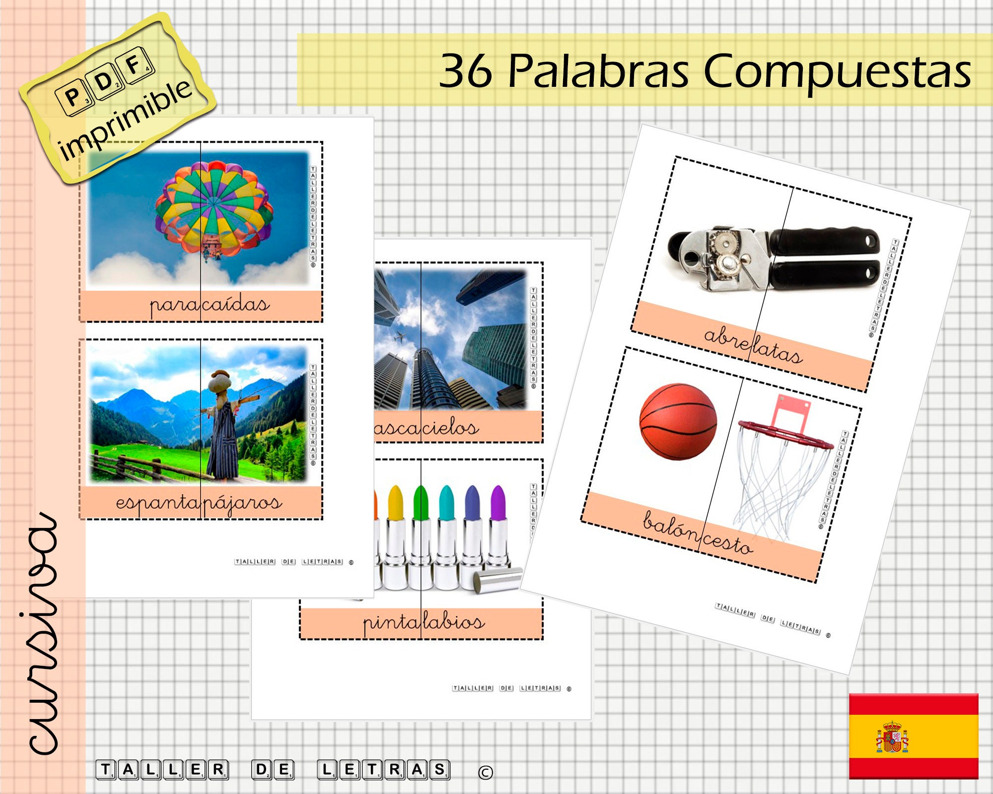 Spanish Compound Words Cards, Spanish Grammar of Compound Words ...