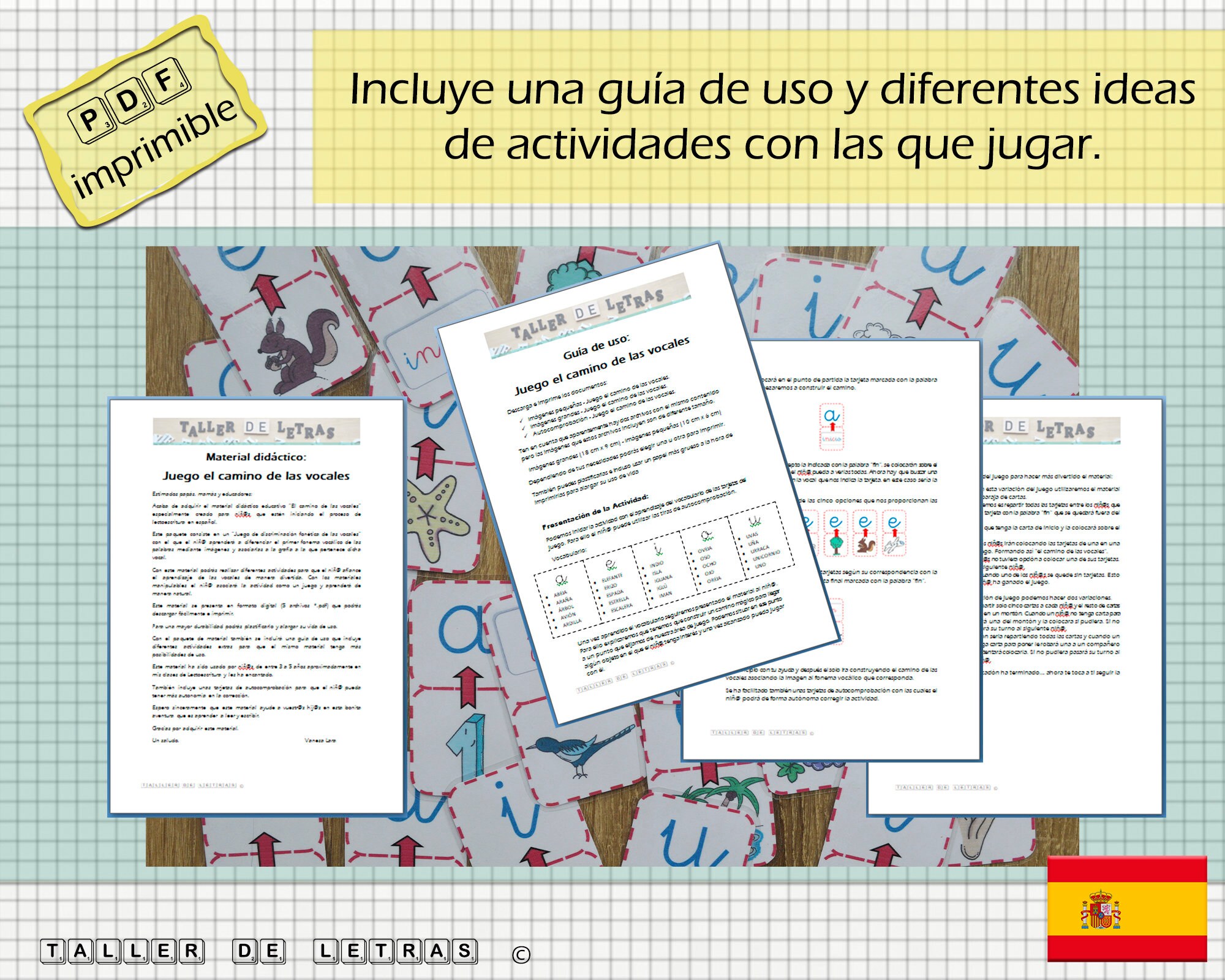 Juego de vocales en español, Juego educativo para aprender las vocales ...