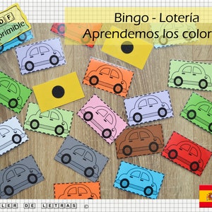 Lotto / Bingo Color Matching Game in Spanish, Educational Activity Game ...