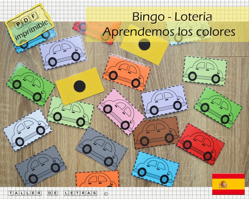 Lotto / Bingo Color Matching Game in Spanish, Educational Activity Game ...