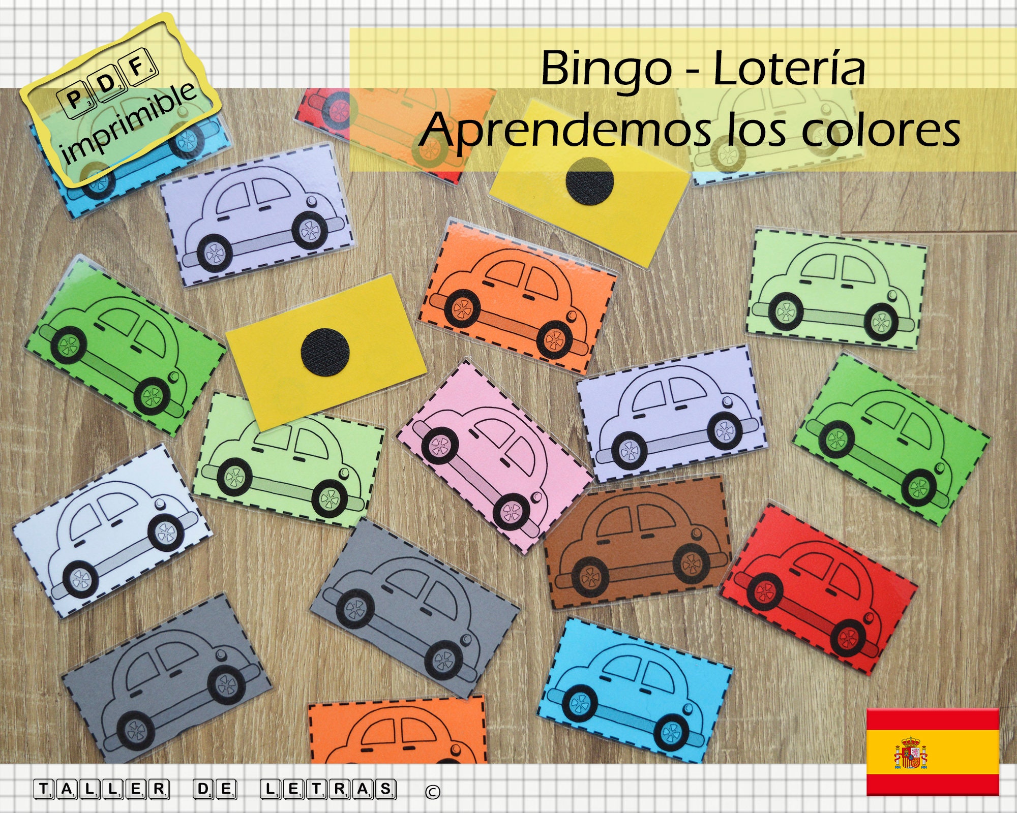 Lotto / Bingo Color Matching Game in Spanish, Educational Activity Game ...