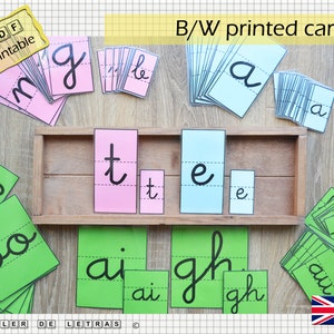 Montessori Movable Alphabet in English, Cursive Alphabet Letter Cards ...