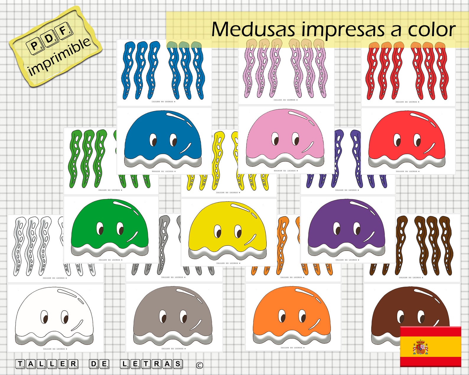 Spanish Color Matching Game, Jellyfish Theme (digital Download) - Etsy
