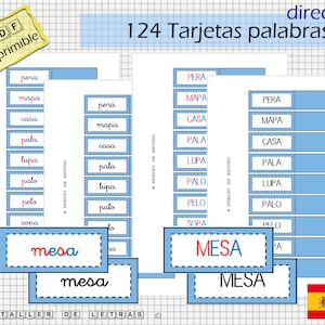 Tarjetas Serie Azul I Montessori En Español, Palabras Directas CVCV ...