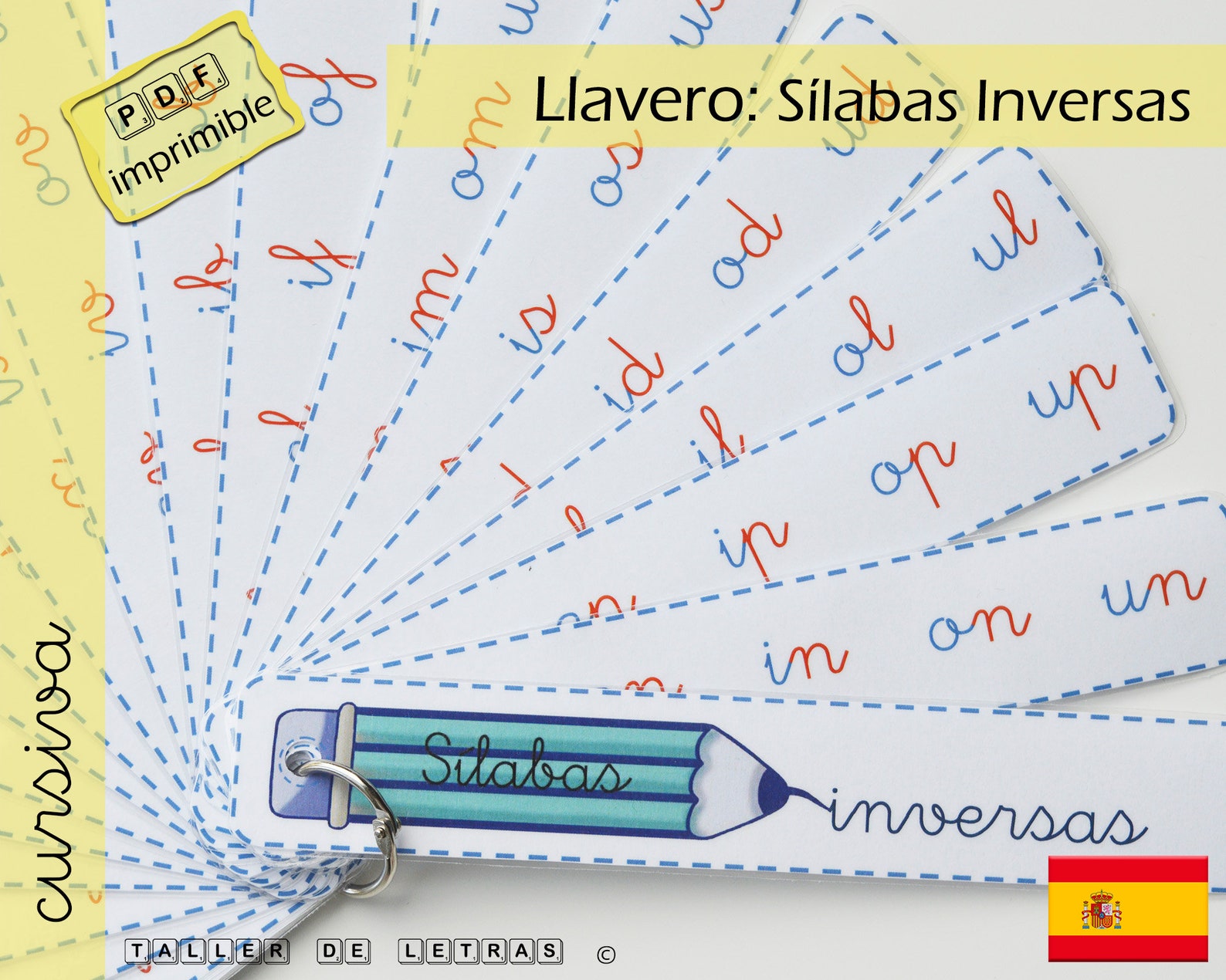Spanish Syllable Flashcards, Cursive Learning Game (digital Download ...