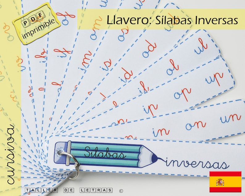 Spanish Syllable Flashcards, Cursive Learning Game (digital Download ...