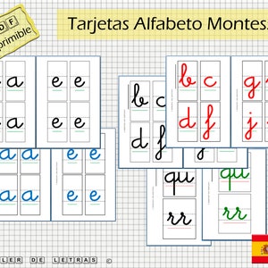 Spanish Montessori Alphabet Cards, Cursive Letters (digital Download ...