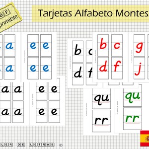 Spanish Montessori Movable Alphabet Cards, Printable Abecedario (PDF ...