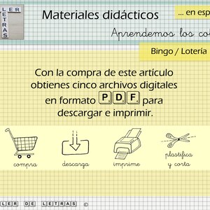 Lotto / Bingo Color Matching Game in Spanish, Educational Activity Game ...