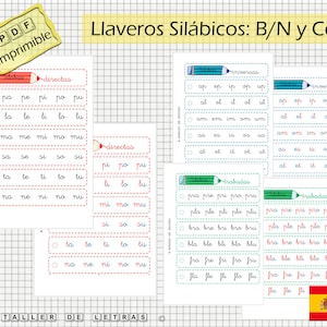 Spanish Syllable Flashcards, Cursive Learning Game (digital Download ...