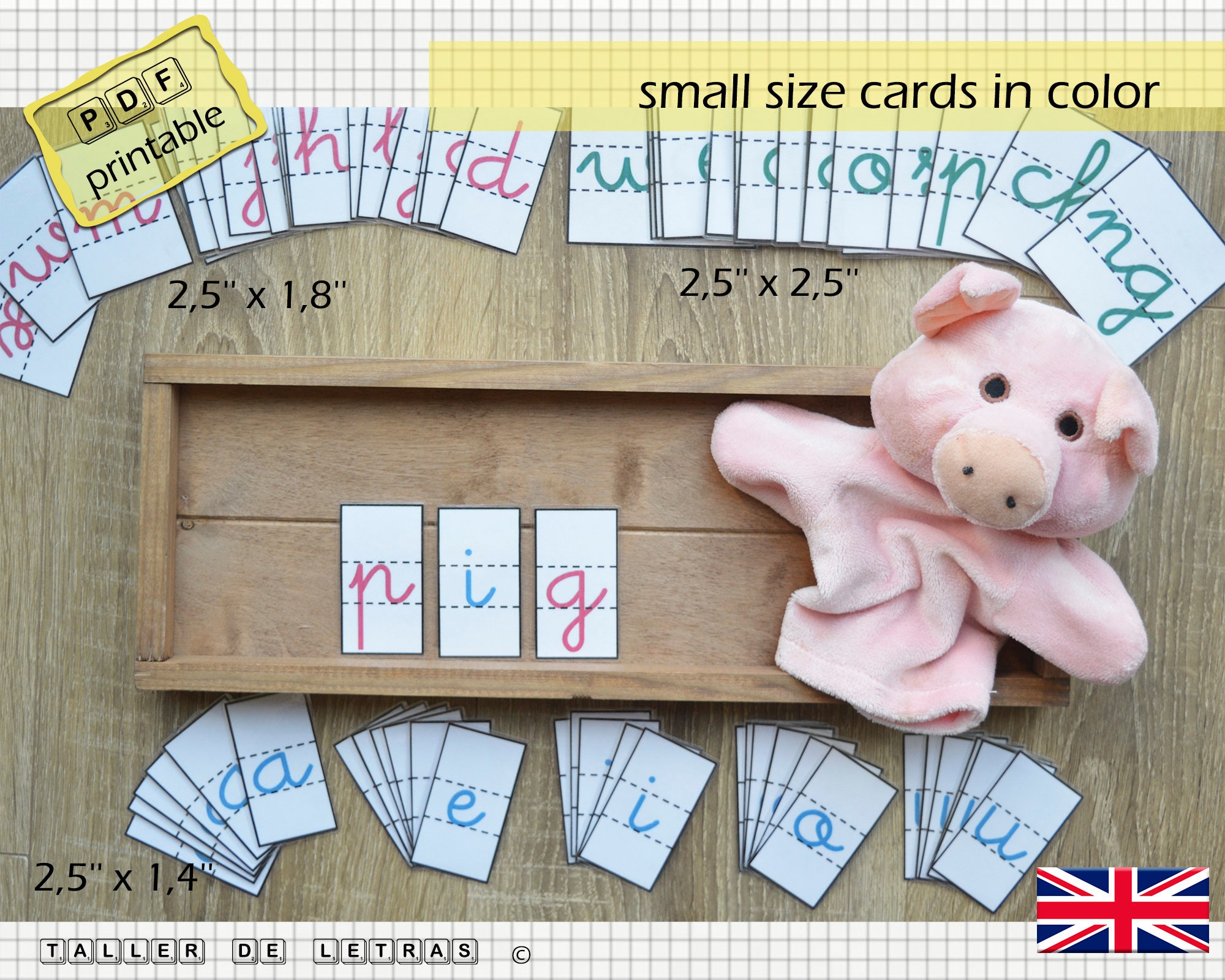Montessori Movable Alphabet in English, Cursive Alphabet Letter Cards ...
