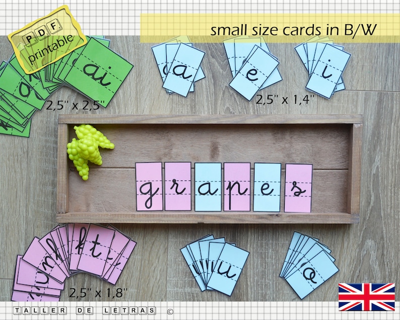 Montessori Movable Alphabet in English, Cursive Alphabet Letter Cards ...