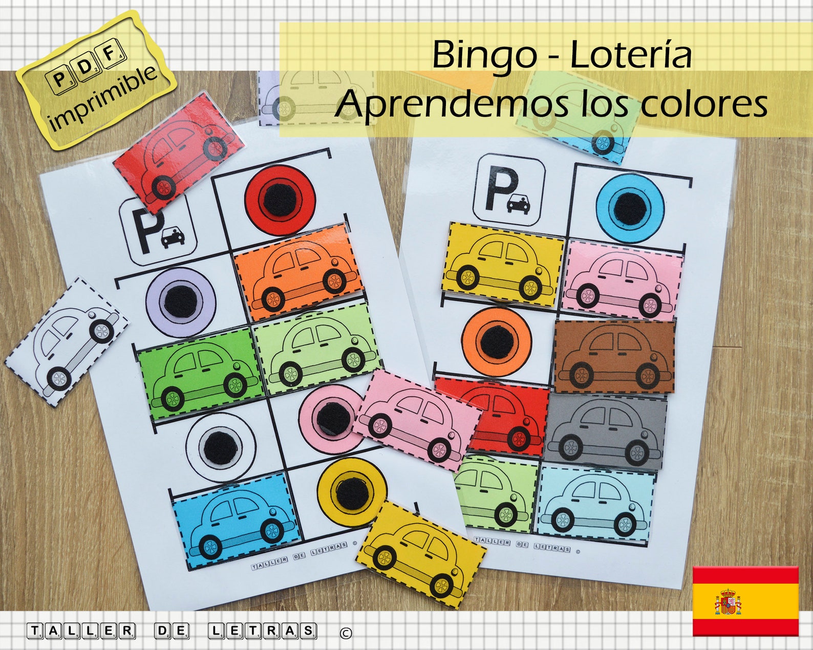 Lotto / Bingo Color Matching Game in Spanish, Educational Activity Game ...