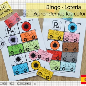 Lotto / Bingo Color Matching Game in Spanish, Educational Activity Game ...