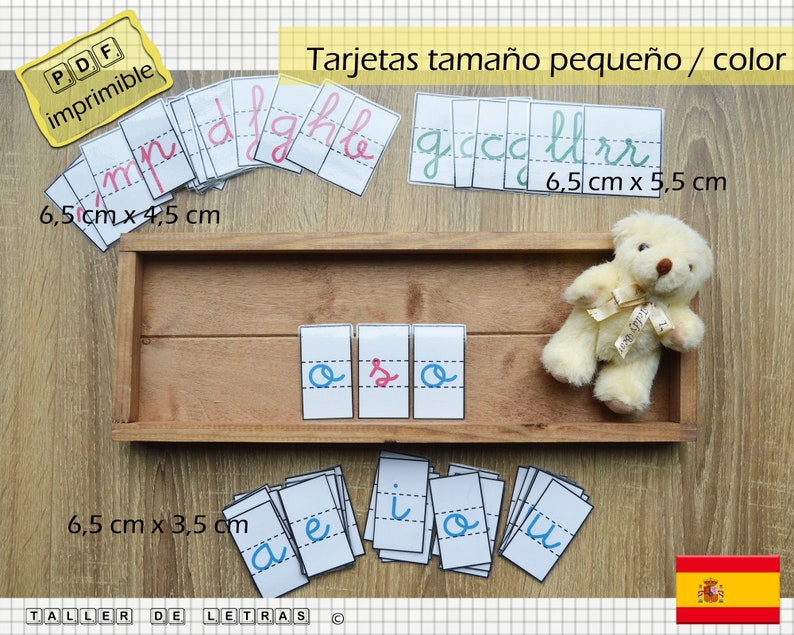 Tarjetas alfabeto movil Montessori español. Tarjetas abecedario movil ...