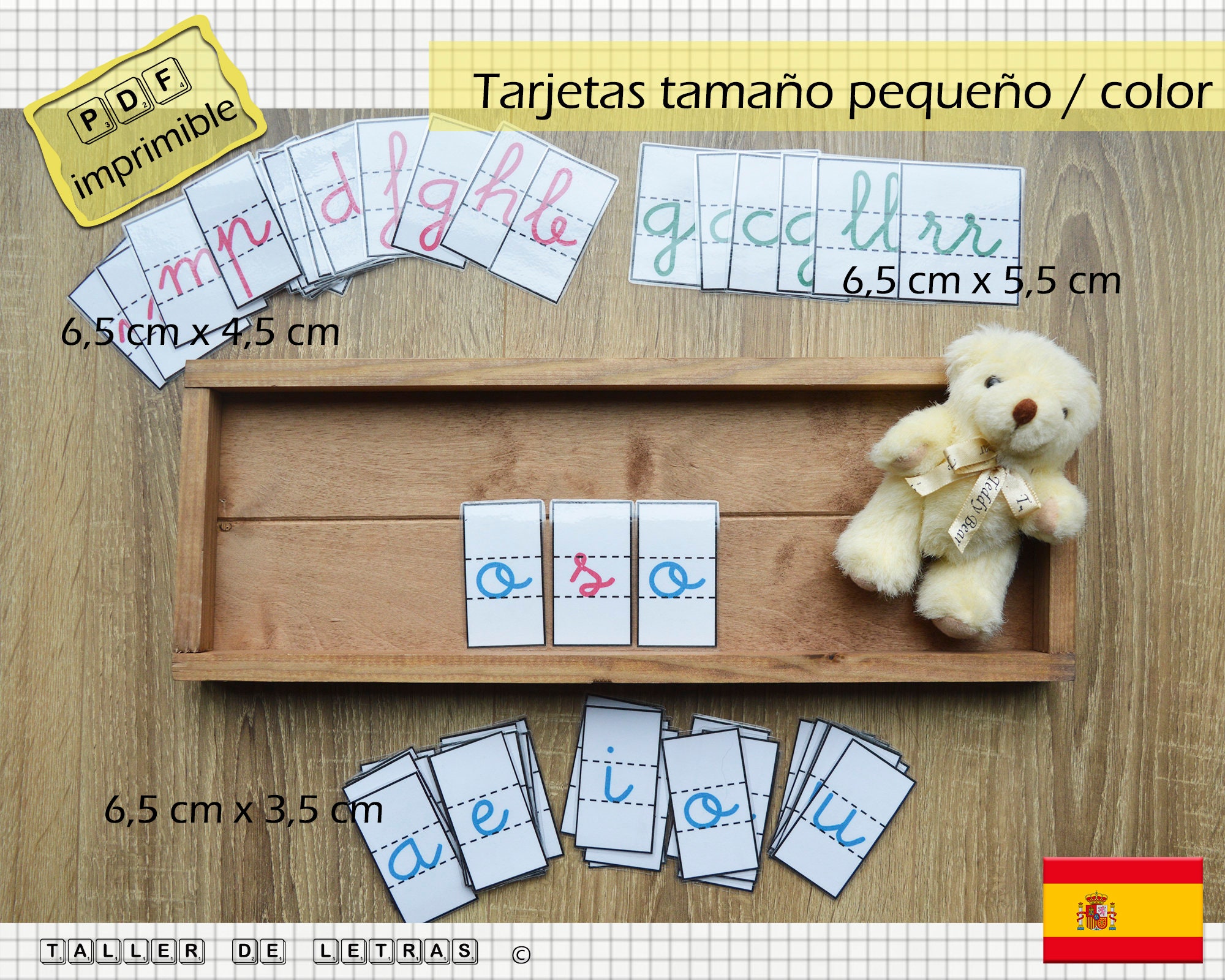 Spanish Montessori Alphabet Cards, Cursive Letters (digital Download ...