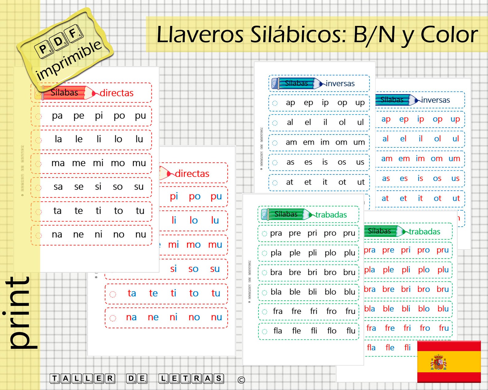 Spanish Syllables Game, Game Teaching Syllables, Spanish Material for ...