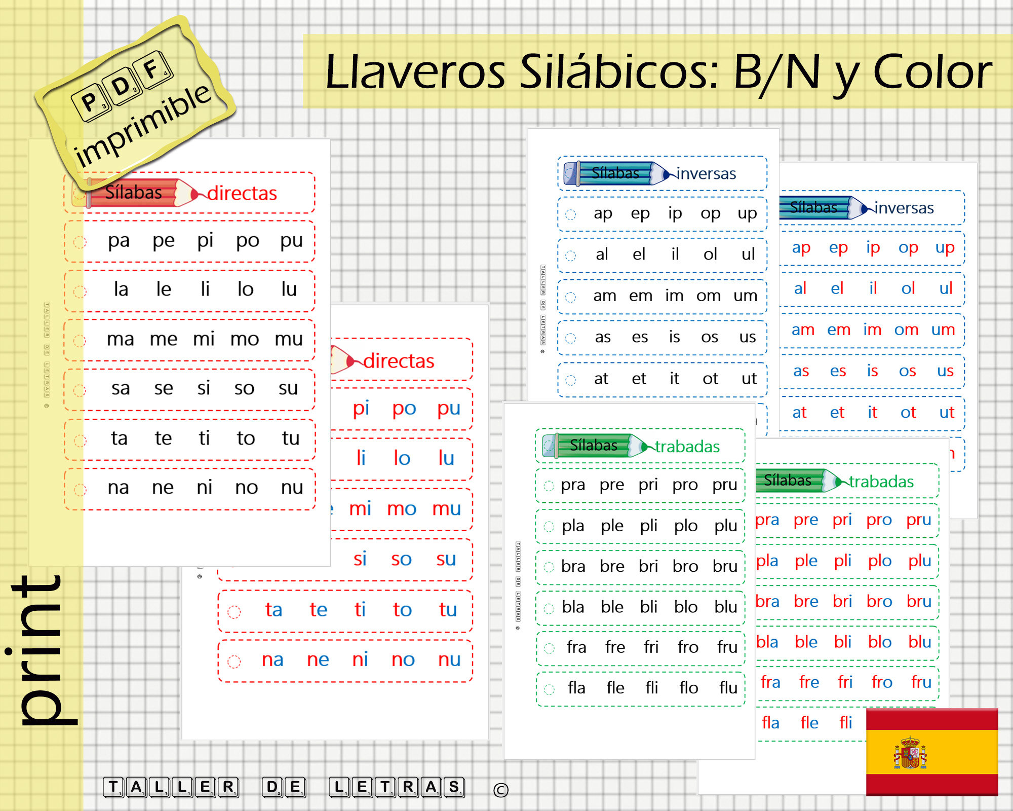 Spanish Syllables Game, Game Teaching Syllables, Spanish Material for ...