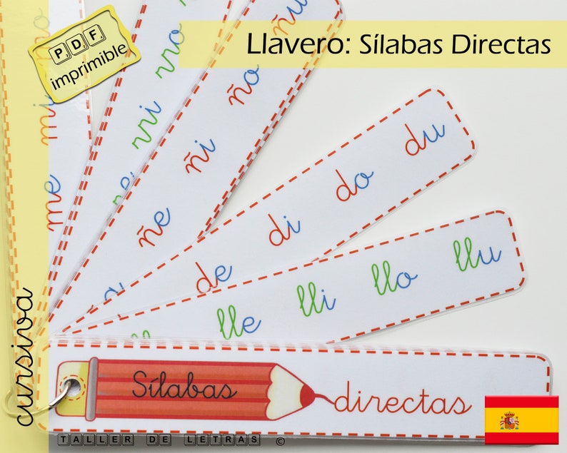 Spanish Syllable Flashcards, Cursive Learning Game (digital Download ...