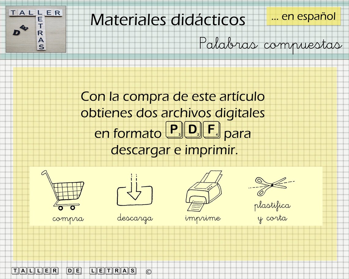 Spanish Compound Words Cursive Cards, Grammar (PDF Pattern) - Etsy