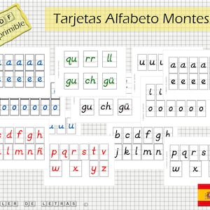Print Spanish Montessori Movable Alphabet Cards, Printable Abecedario ...