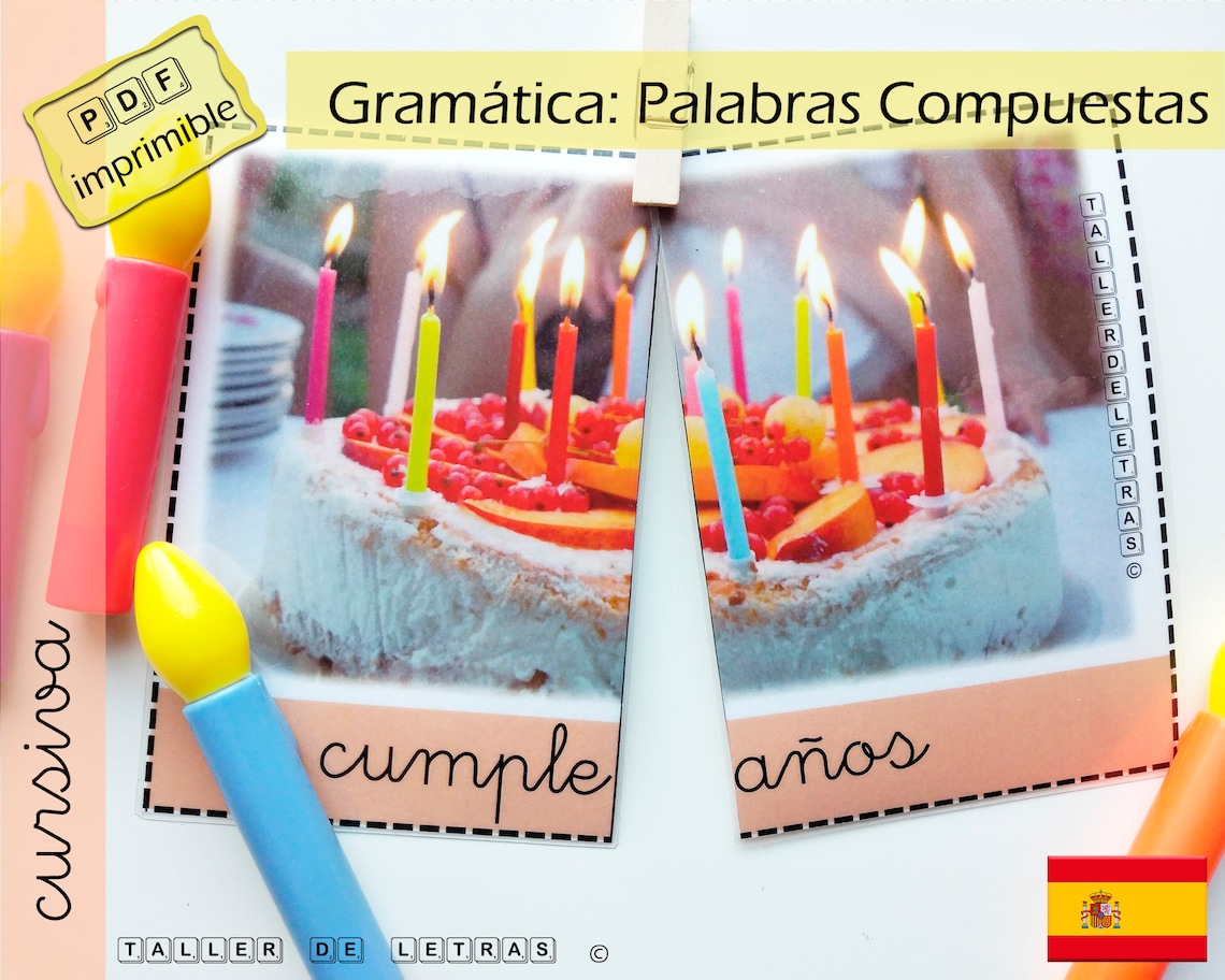 Spanish Compound Words Cards Spanish Grammar of Compound - Etsy