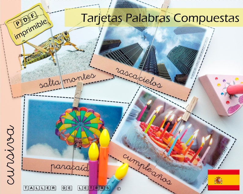 Spanish Compound Words Cards, Spanish Grammar of Compound Words ...