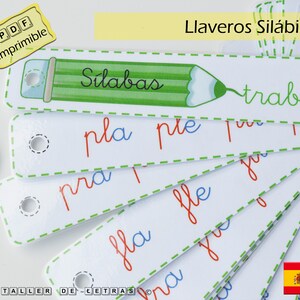 Llavero Silábico En Español, Juego De Tarjetas Silábicas Para Aprender ...