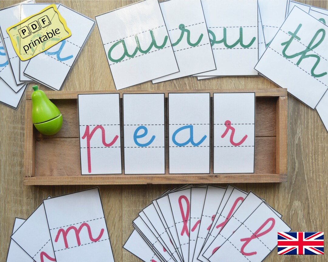 Montessori Movable Alphabet in English, Cursive Alphabet Letter Cards ...