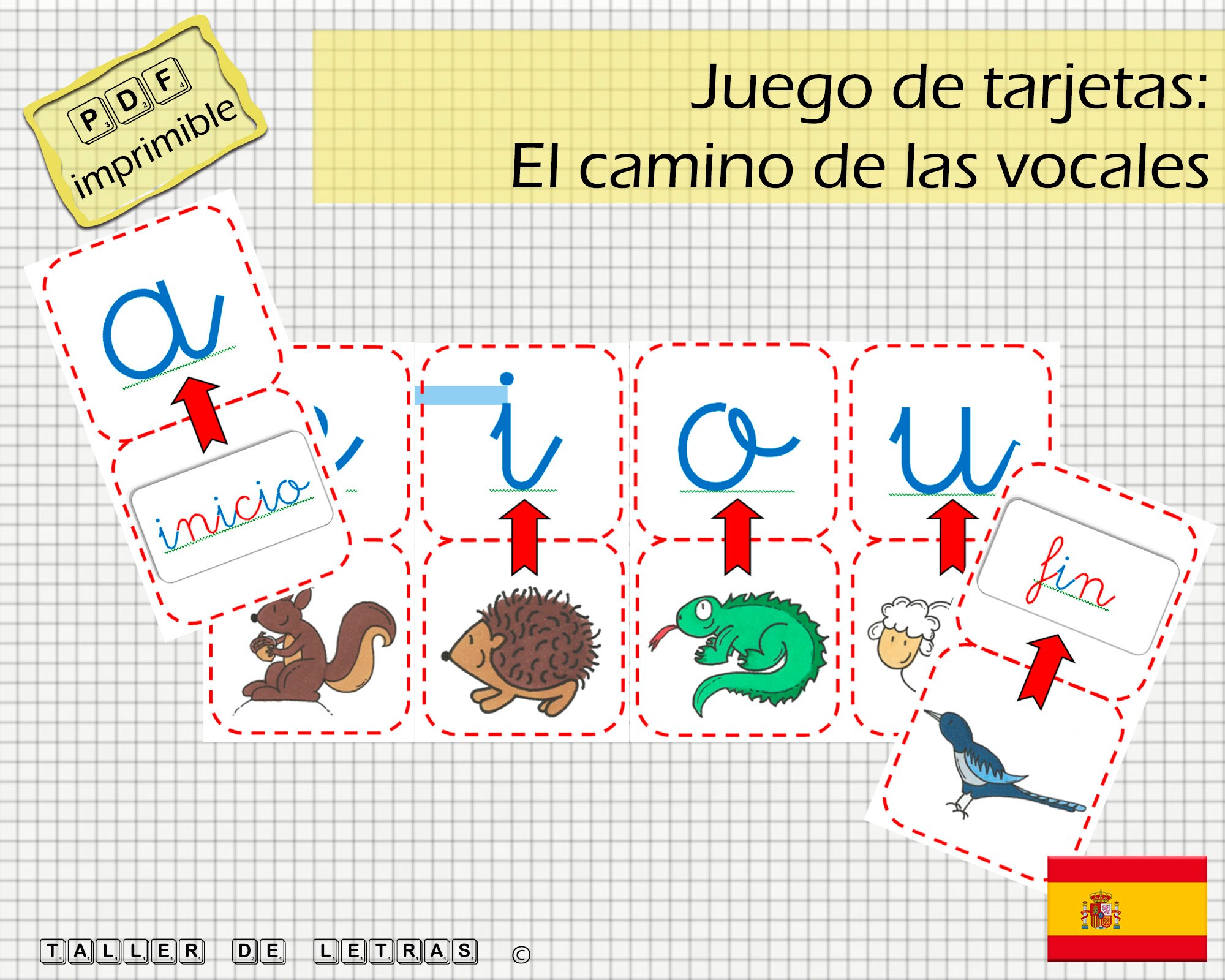 Juego de vocales en español, Juego educativo para aprender las vocales ...