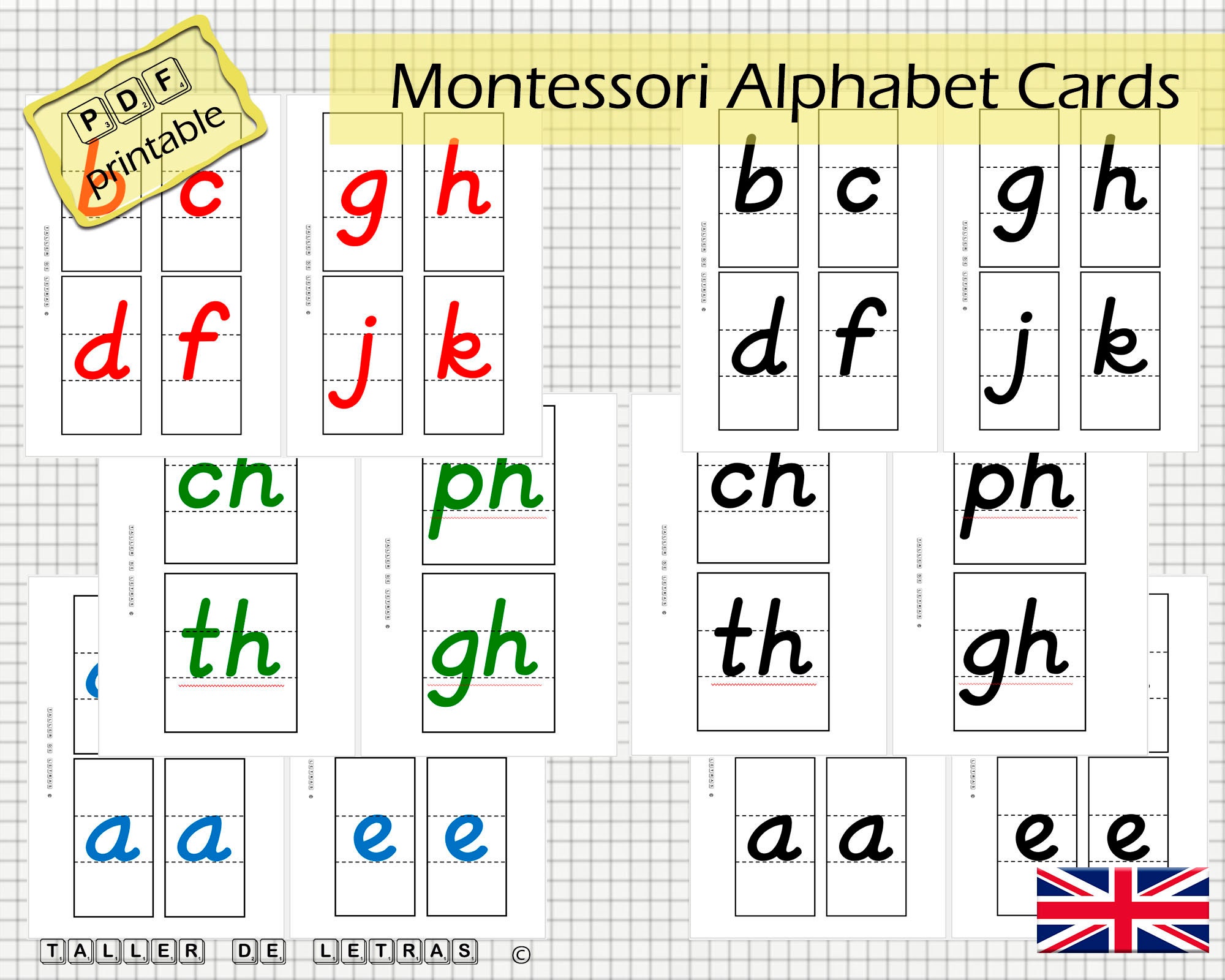 Montessori Movable Alphabet in English, Alphabet Letter Cards in ...