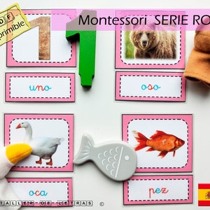 Tarjetas Serie Rosa Montessori en español, Palabras CVC - CVV - VCC ...