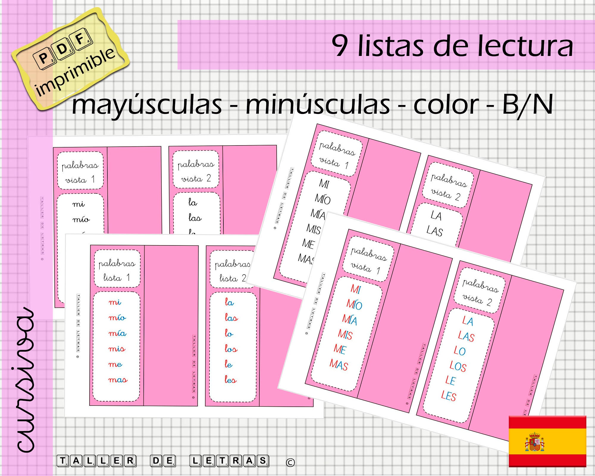 Spanish Montessori Pink Series Reading Lists (digital Download) - Etsy