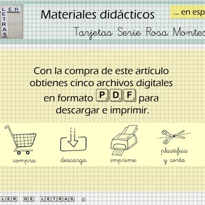 Tarjetas Serie Rosa Montessori en español, Palabras CVC CVV VCC ...