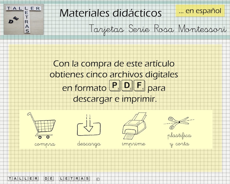 Tarjetas Serie Rosa Montessori En Español, Palabras CVC - CVV - VCC ...