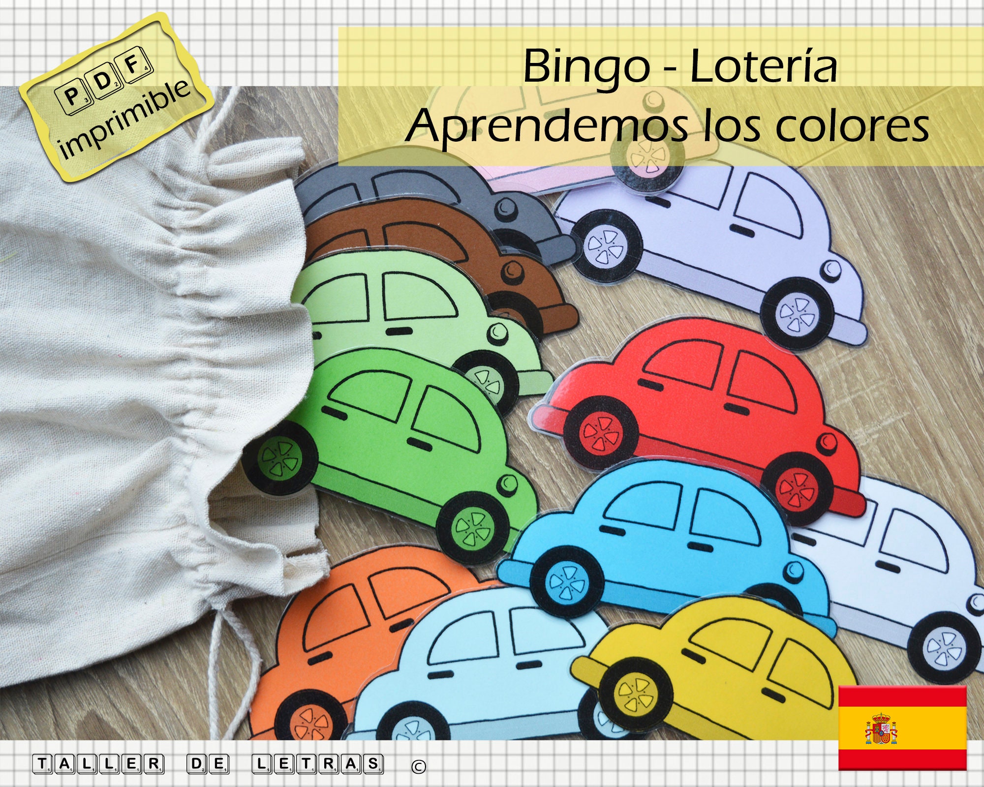 Lotto / Bingo Color Matching Game in Spanish, Educational Activity Game ...
