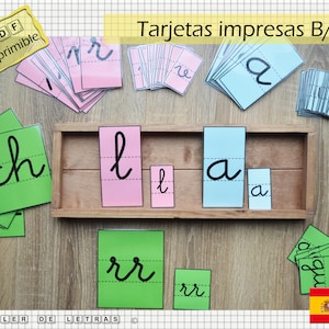 Spanish Montessori Alphabet Cards, Cursive Letters (digital Download ...