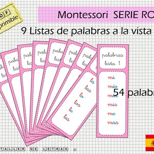 Spanish Montessori Pink Series Reading Lists (digital Download) - Etsy
