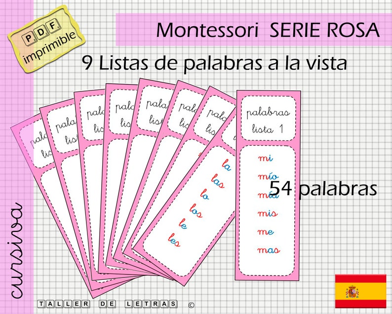 Spanish Montessori Pink Series Reading Lists (digital Download) - Etsy