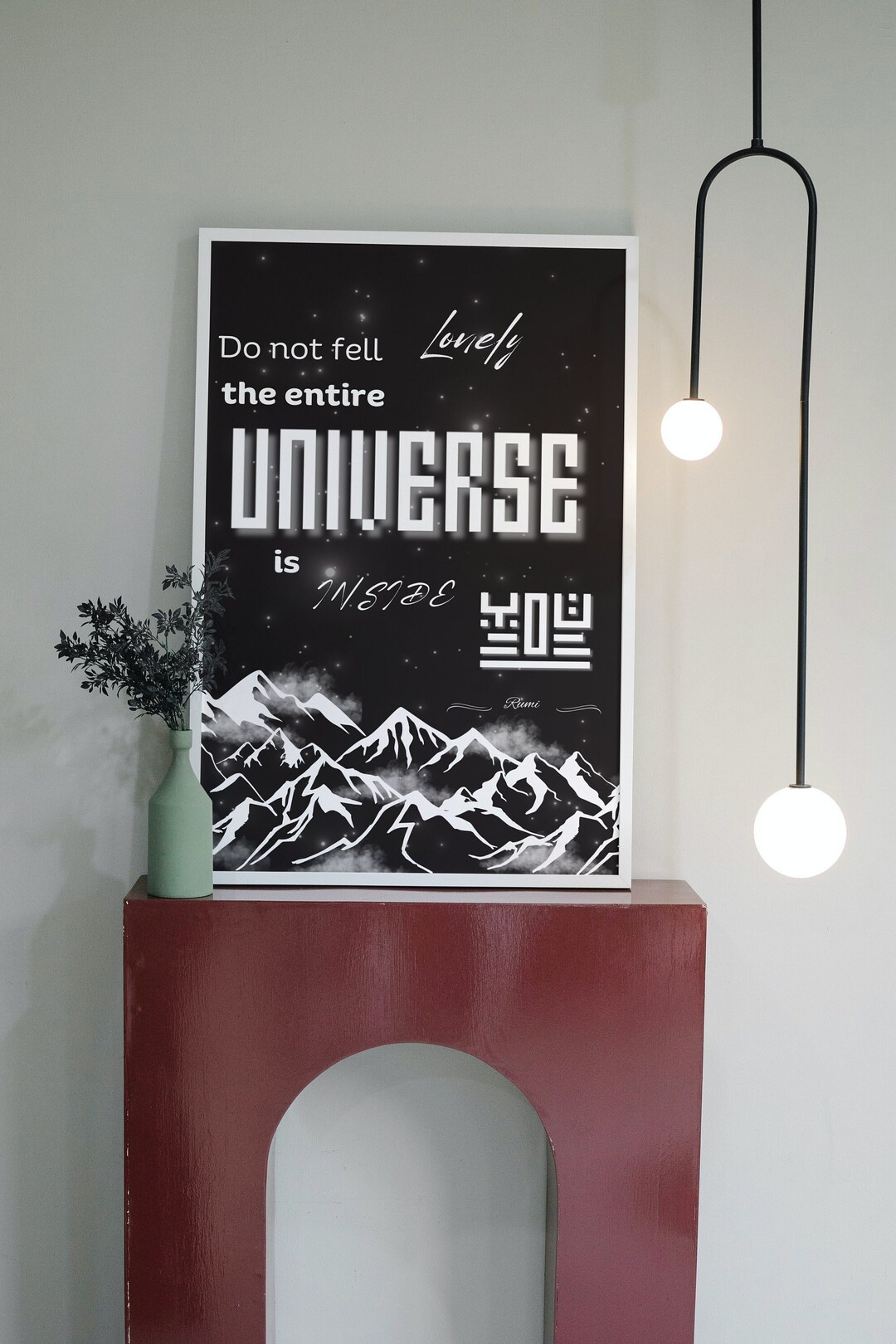 Elegant Monochrome Rumi Quotes: Inspiring Kufi Latin Design - Digital ...