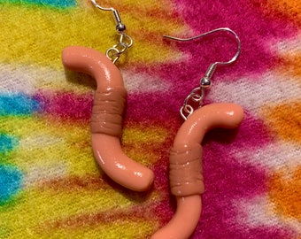 Earthworm Earrings Polymer Clay Made to Order - Etsy