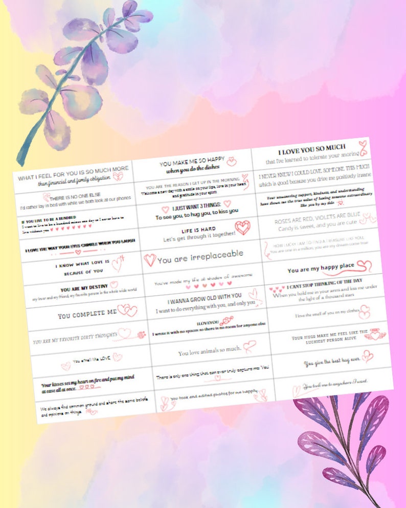 199 Printable Love Notes: Perfect Valentine's Day, Anniversary, Long ...