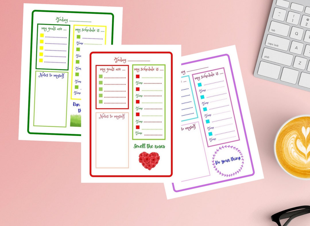 Printable Colourful Daily Planner - Etsy