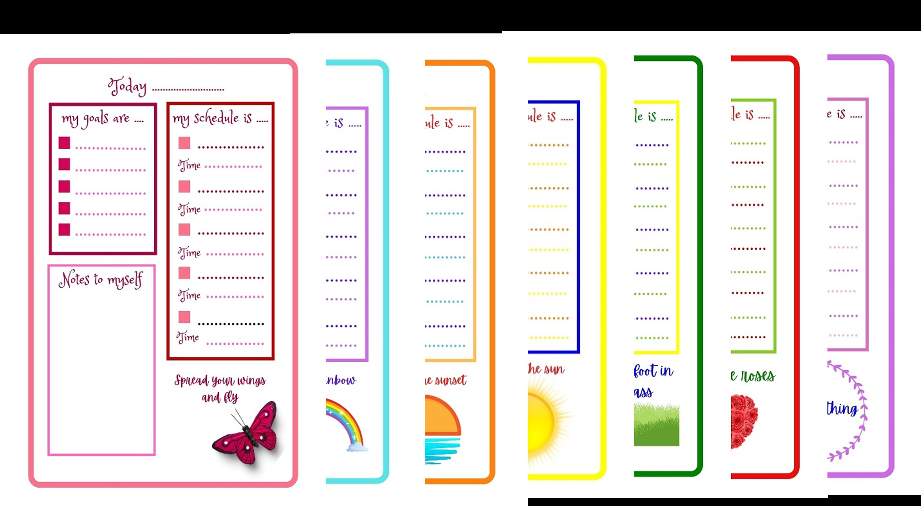 Printable Colourful Daily Planner - Etsy