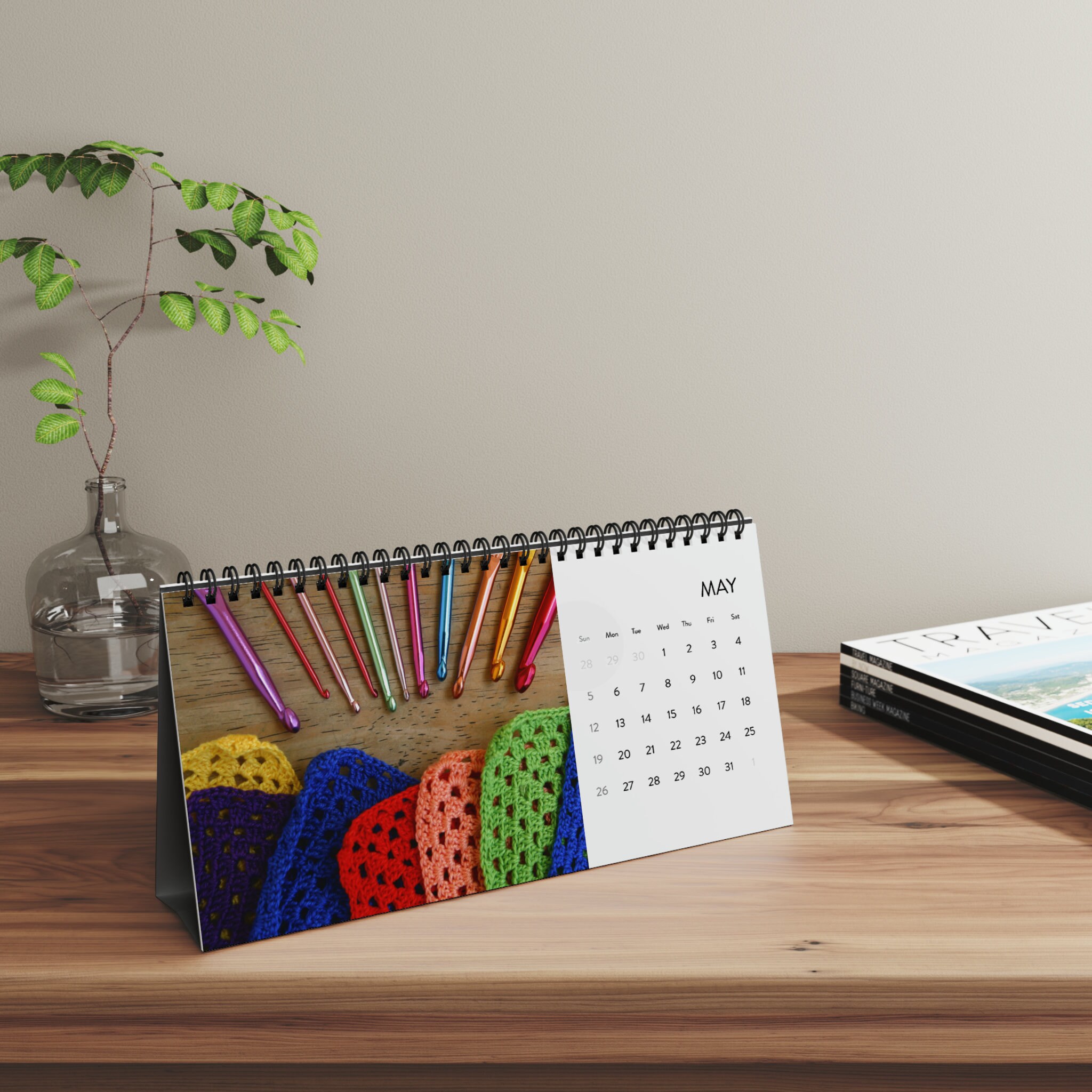 2024 Crochet Granny Squares Desk Calendar, Crochet Calendar, Crochet ...