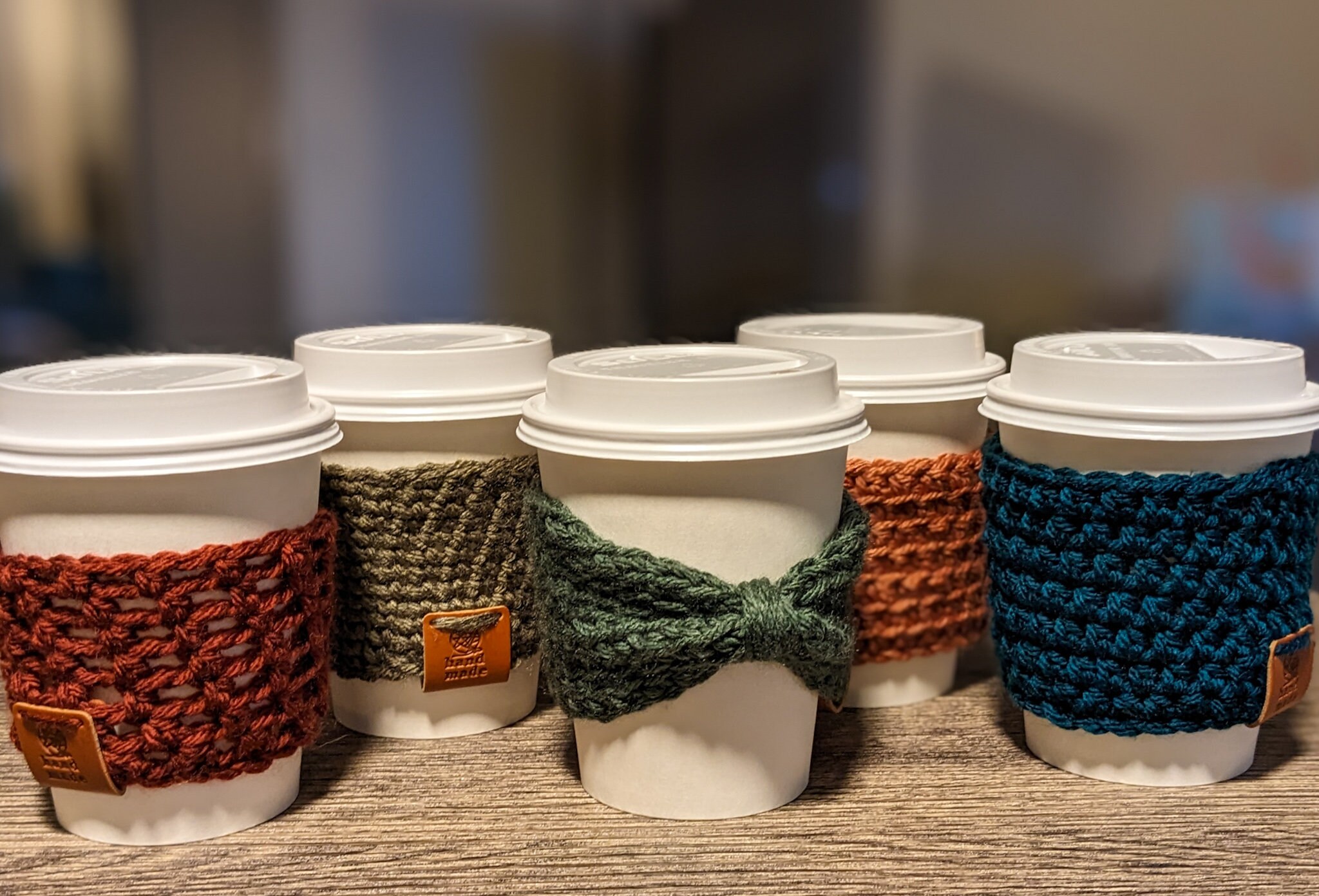 PATTERN Set of 5 Crochet Coffee Cozy Patterns Beginner - Etsy