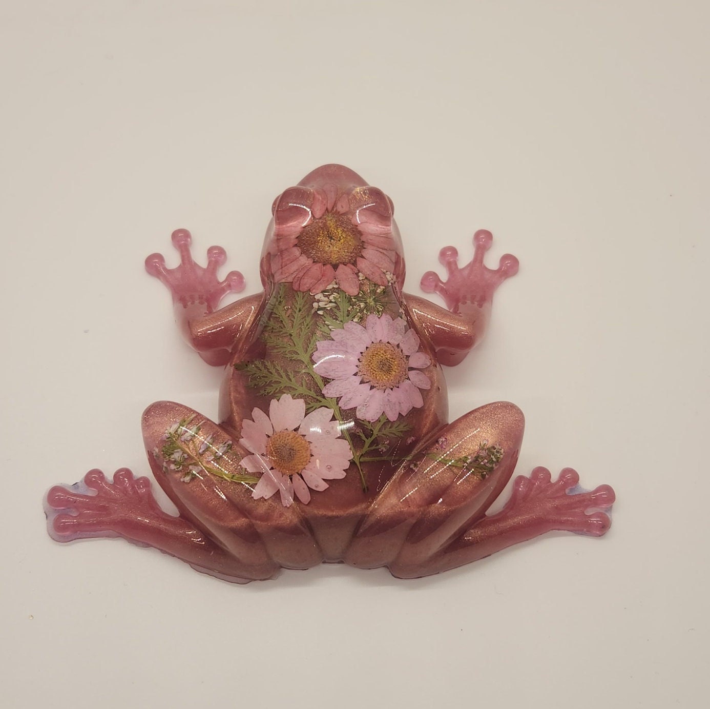 Resin Frog With Real Flowers - Etsy