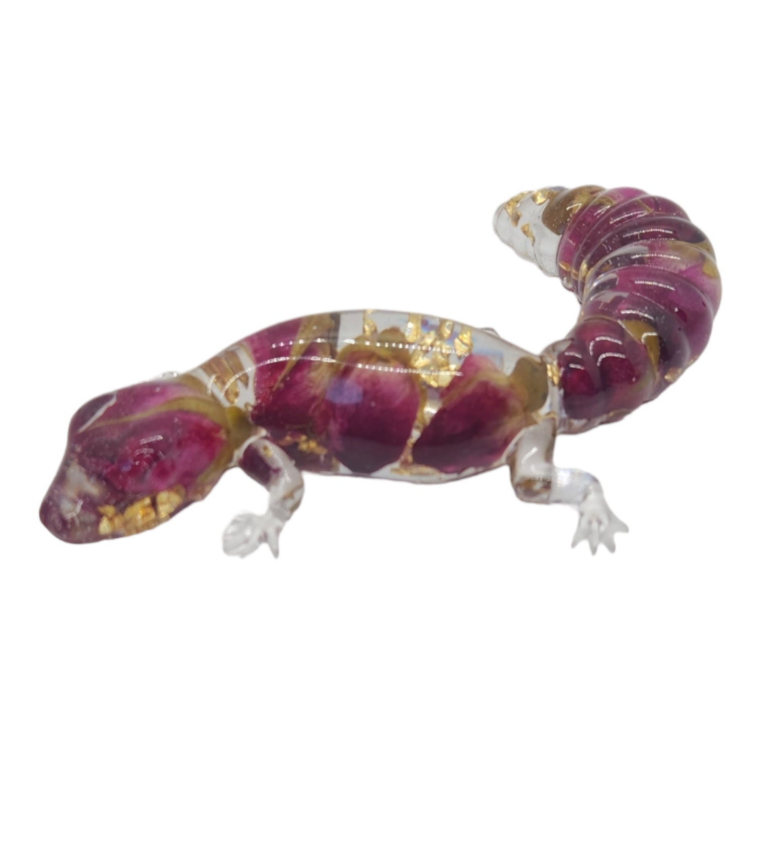 Resin Gecko With Real Flowers - Etsy